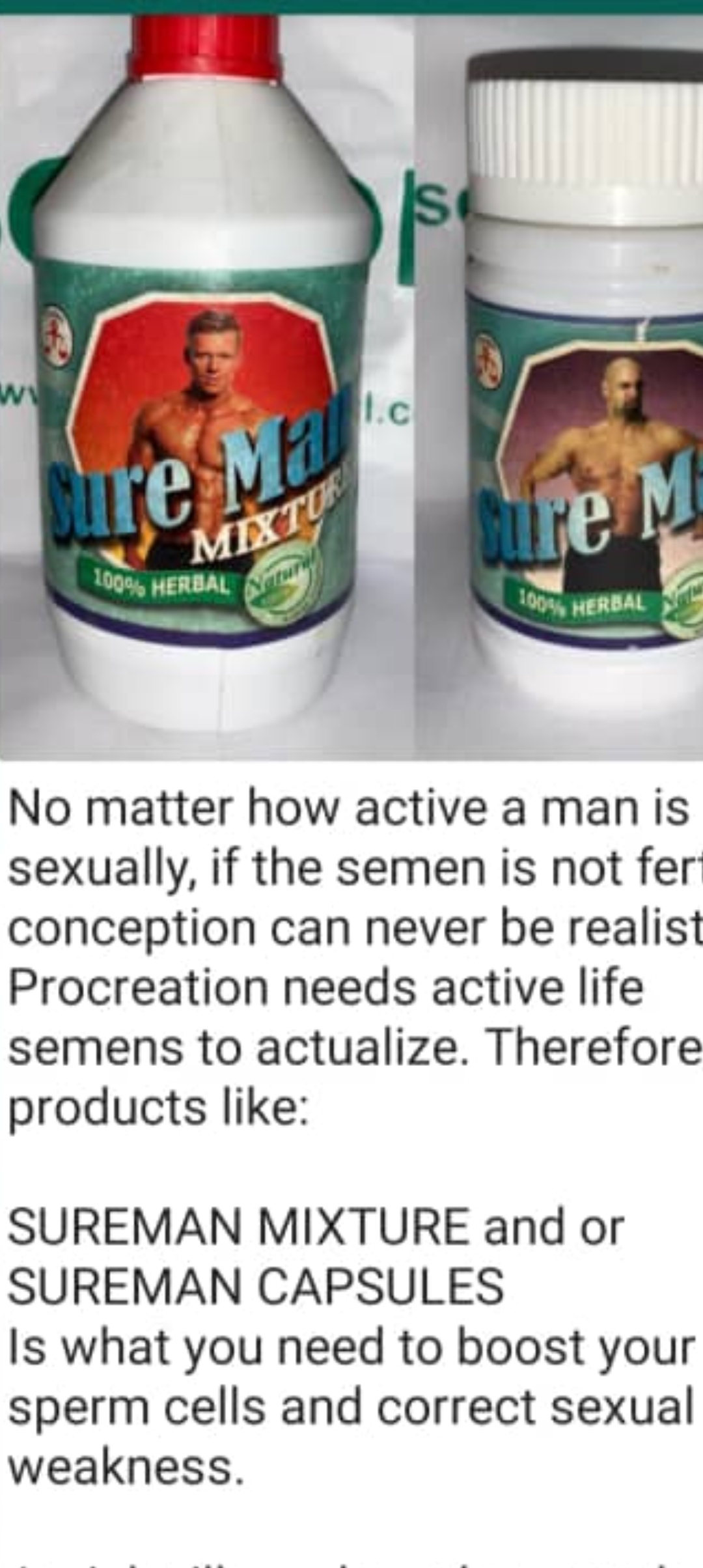 Komback | Sureman Herbal Capsules And Mixture